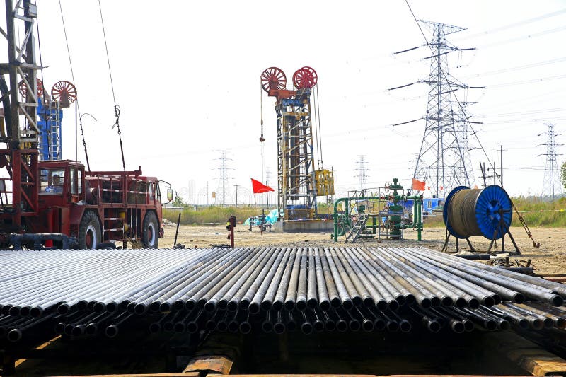 The Oil Workers are Working Stock Image - Image of derrick, work: 277727609