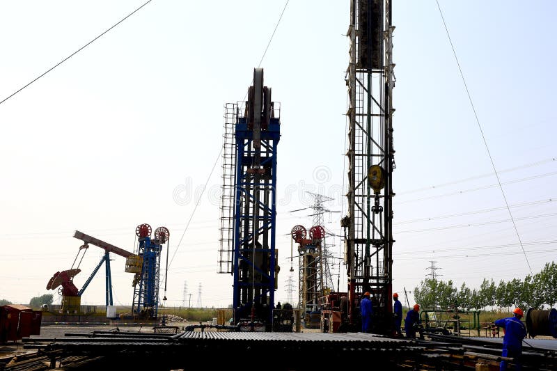 The Oil Workers are Working Stock Photo - Image of equipment ...