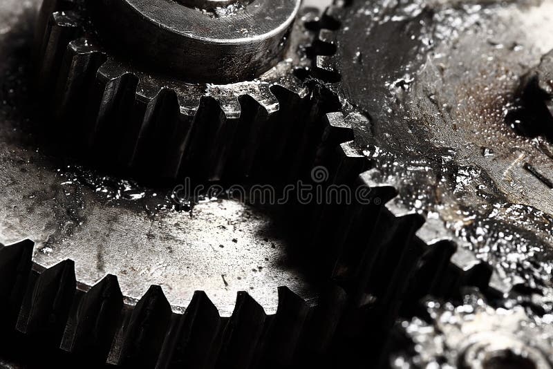 Oiled Gears As Parts of Large Mechanism Stock Photo - Image of ...
