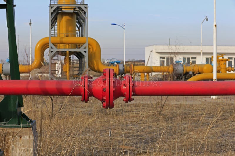 Oilfield Equipment and Pipeline Stock Image - Image of pressure ...