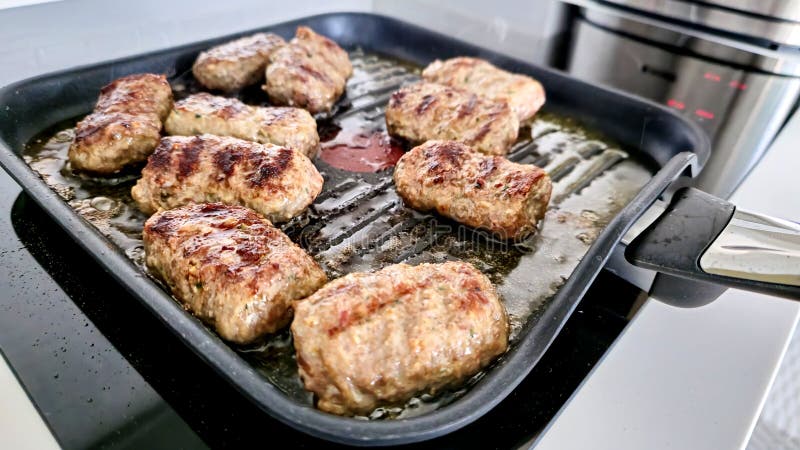 Fried Meatballs with Spicy Dipping Sauce Stock Image - Image of market ...