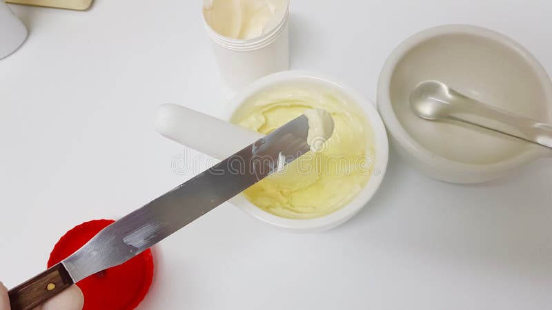 Ointment Compounding with Mortar Stock Photo - Image of cream, ointment ...