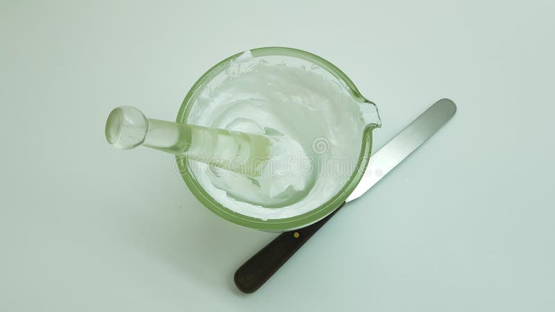 Ointment and Glass Mortar in Macro View in the Pharmacy Laboratory ...