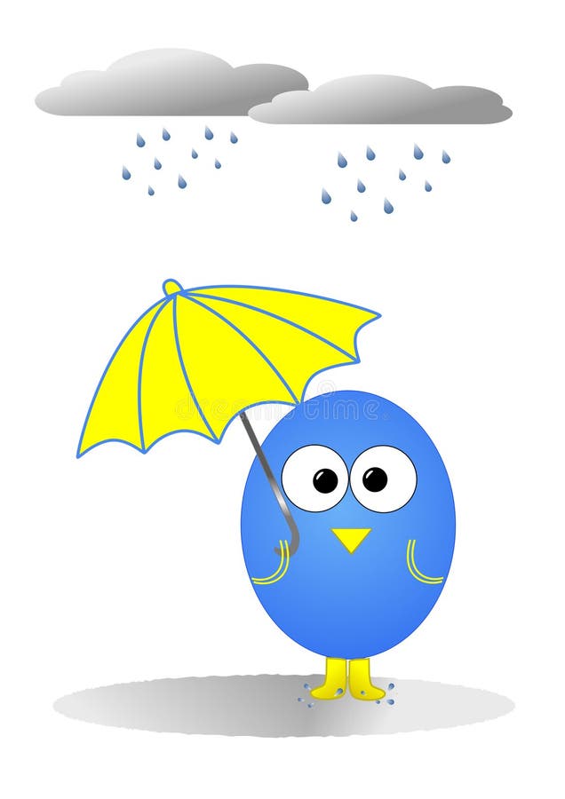 Oiseau Mignon Sous La Pluie Illustration de Vecteur - Illustration du ...