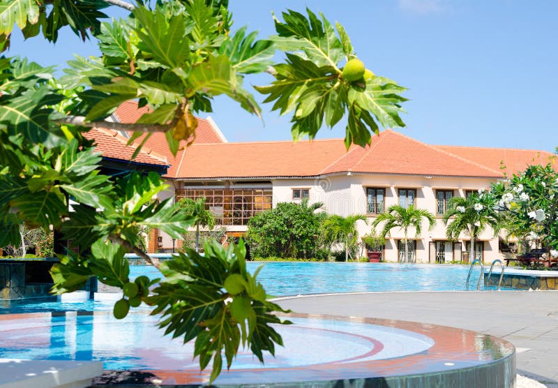 Hotel with swimming pool stock image. Image of south - 29802707