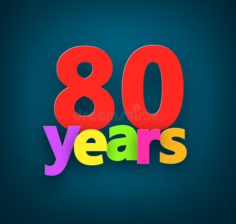 Oitenta Anos De Sinal De Papel Ilustração do Vetor - Ilustração de ...