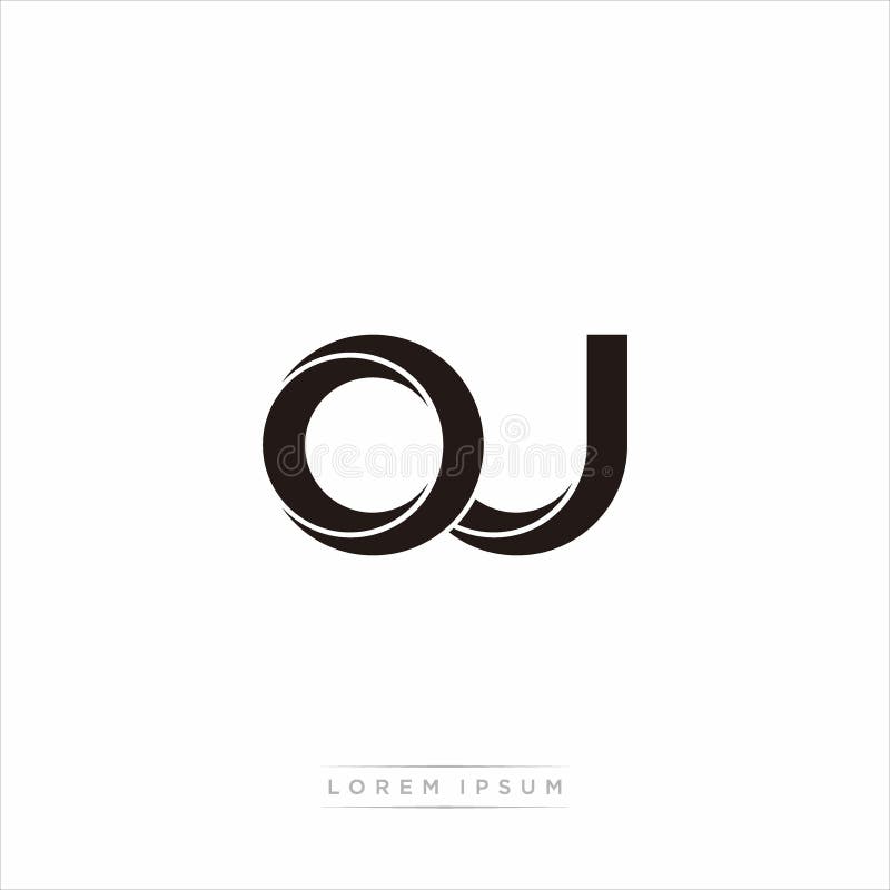 Oj Initial Letter Split Lowercase Modern Monogram Linked Outline ...