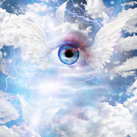 Ojo con alas stock de ilustración. Ilustración de cultura - 64698983