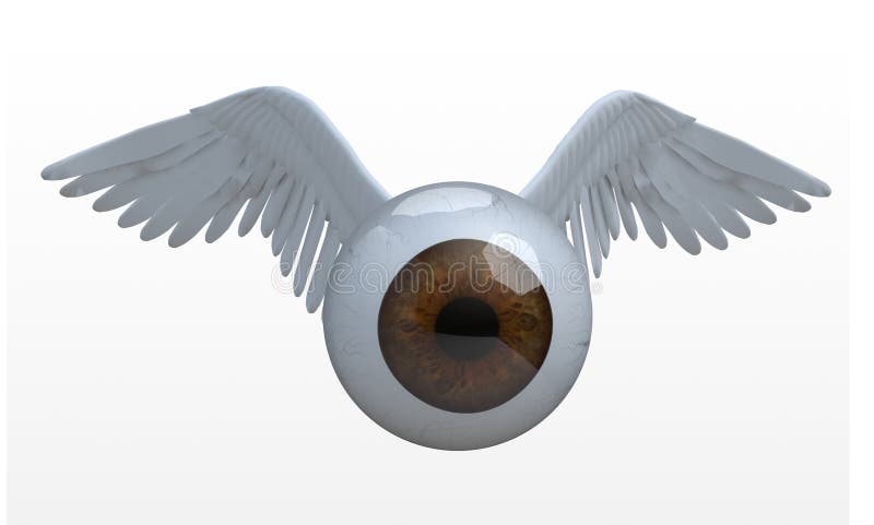 Ojo Con Las Alas Que Vuelan Stock de ilustración - Ilustración de ...