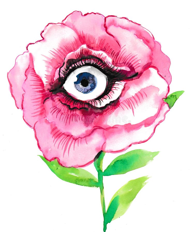 Ojo en la rosa stock de ilustración. Ilustración de rodar - 101524094