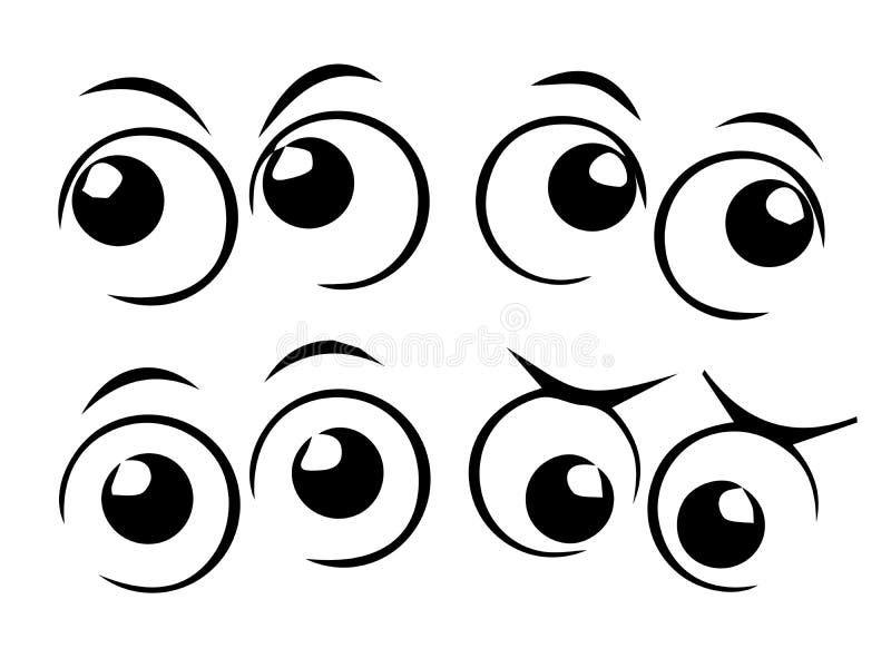 Ojos De Caricatura Comic Mirando Ojos, Graciosas Expresiones Faciales Y ...