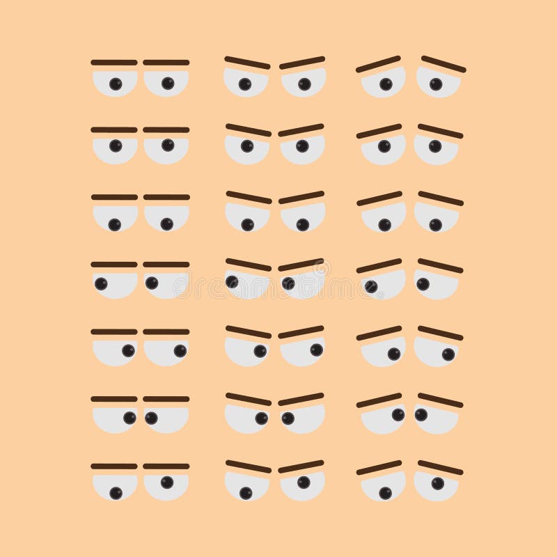 Ojos divertidos fijados ilustración del vector. Ilustración de fondo ...