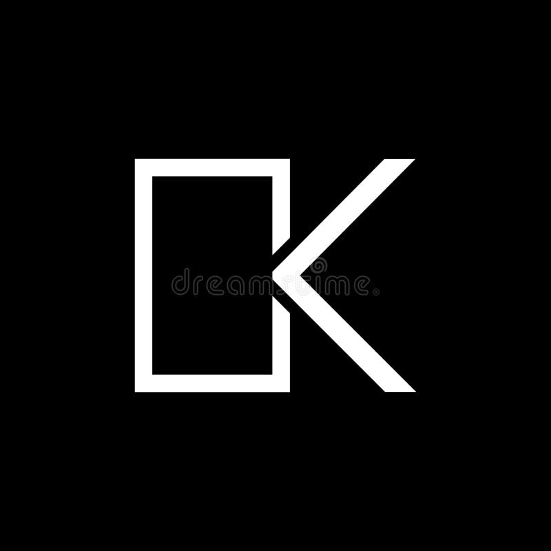 Abstract Black and White Color Letter OK Logo Design. Stock Vector ...