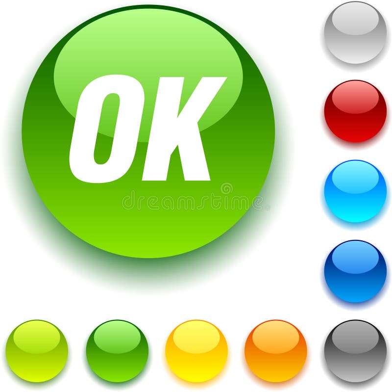 Ok button. stock vector. Illustration of plastic, bright - 11512818