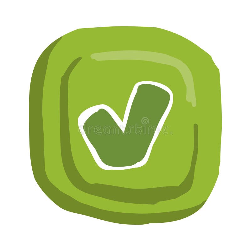 Ok Button in Cartoon Doodle Style, Mobile App Asset, Video Game Ui ...