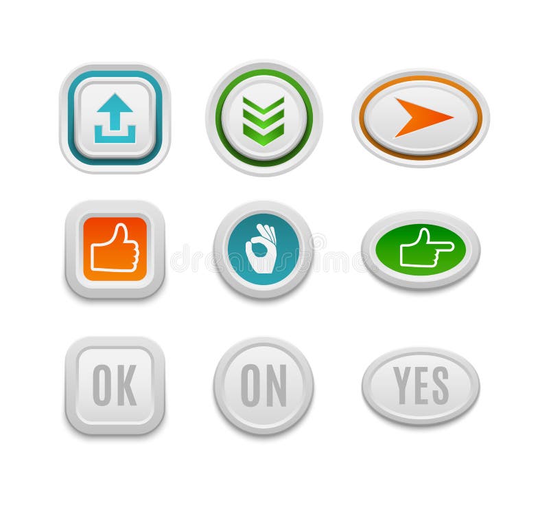Ok button vector set. stock vector. Illustration of isolated - 75267861