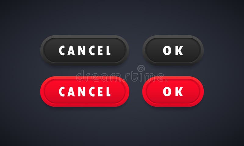Cancel Button with Cursor. Vector on Isolated White Background Stock ...