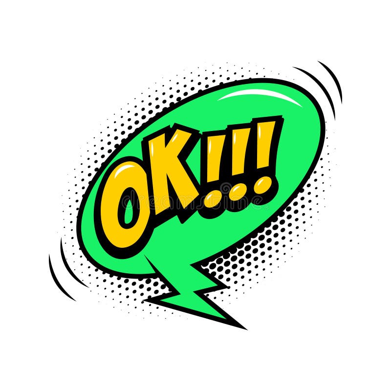 OK!!! Comic Style Phrase with Speech Bubble. Stock Vector ...