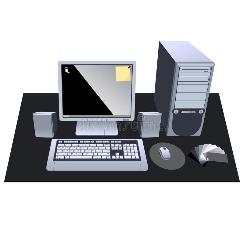 Desktop computer stock vector. Illustration of entertainment - 8701374