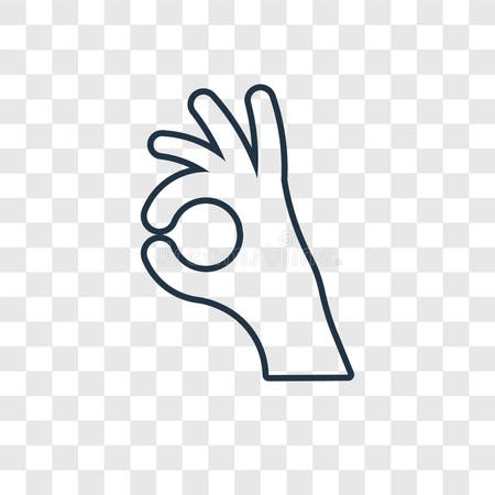 Ok Concept Vector Linear Icon Isolated on Transparent Background Stock ...