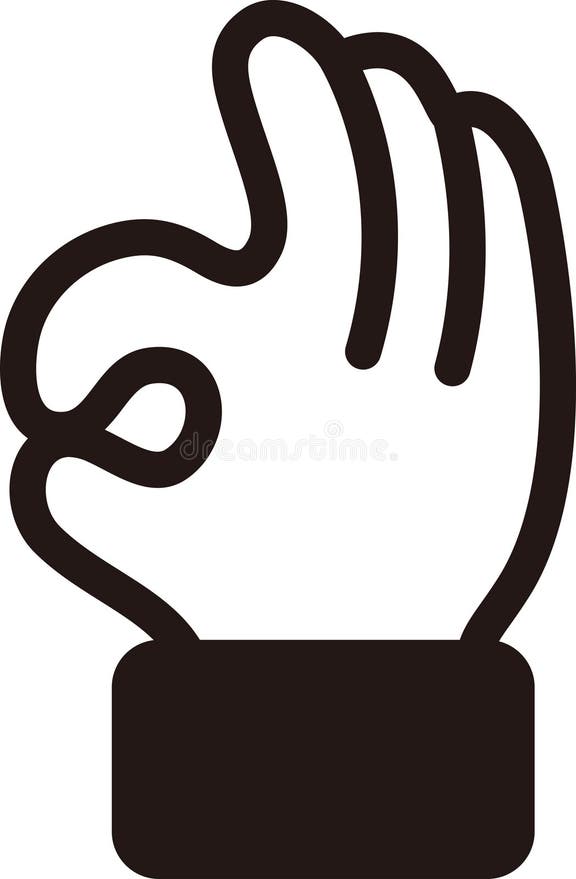 OK drawing of hand gesture stock vector. Illustration of gesture ...