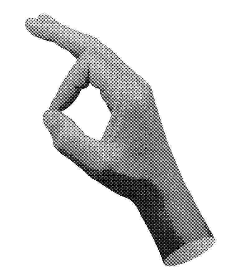 Ok Gesture Sign, Okay Gesture. Halftone Style Vector Isolated on White ...