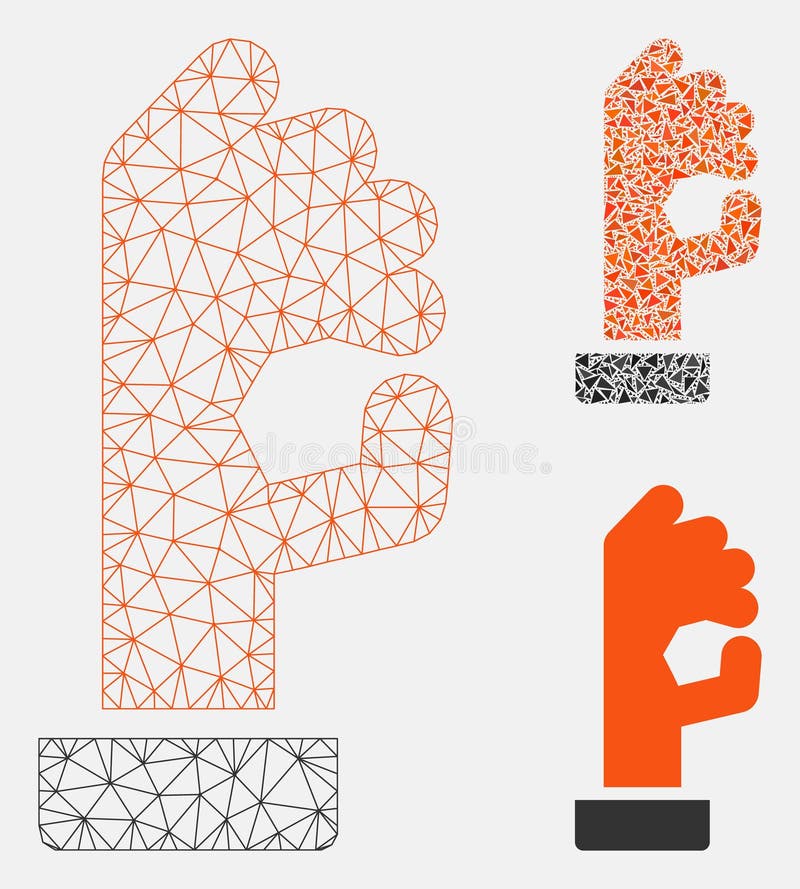 OK Gesture Vector Mesh Wire Frame Model and Triangle Mosaic Icon Stock ...