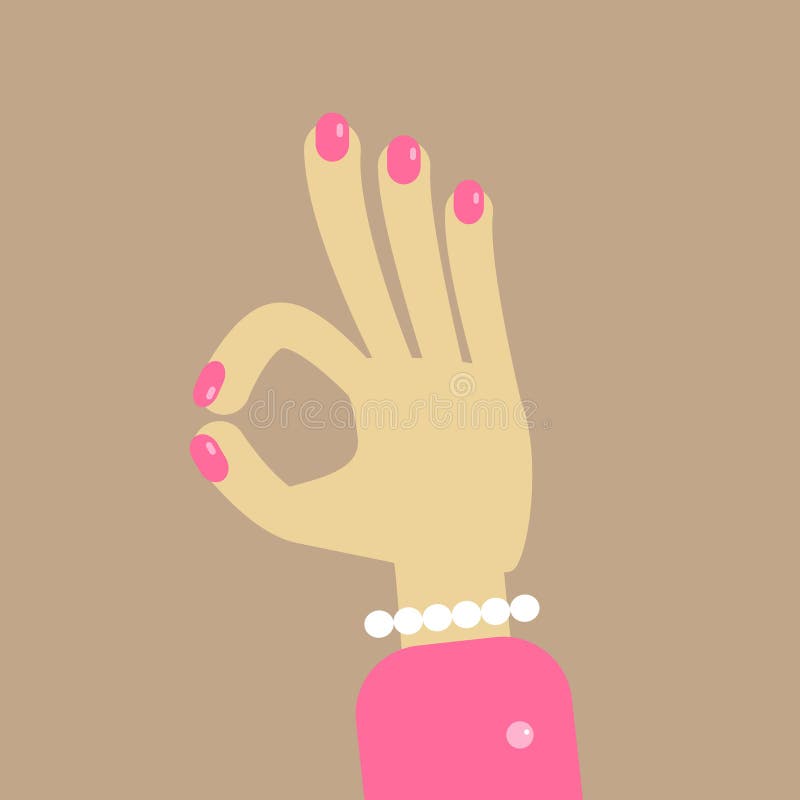 OK, girl finger sign stock vector. Illustration of positive - 74809396