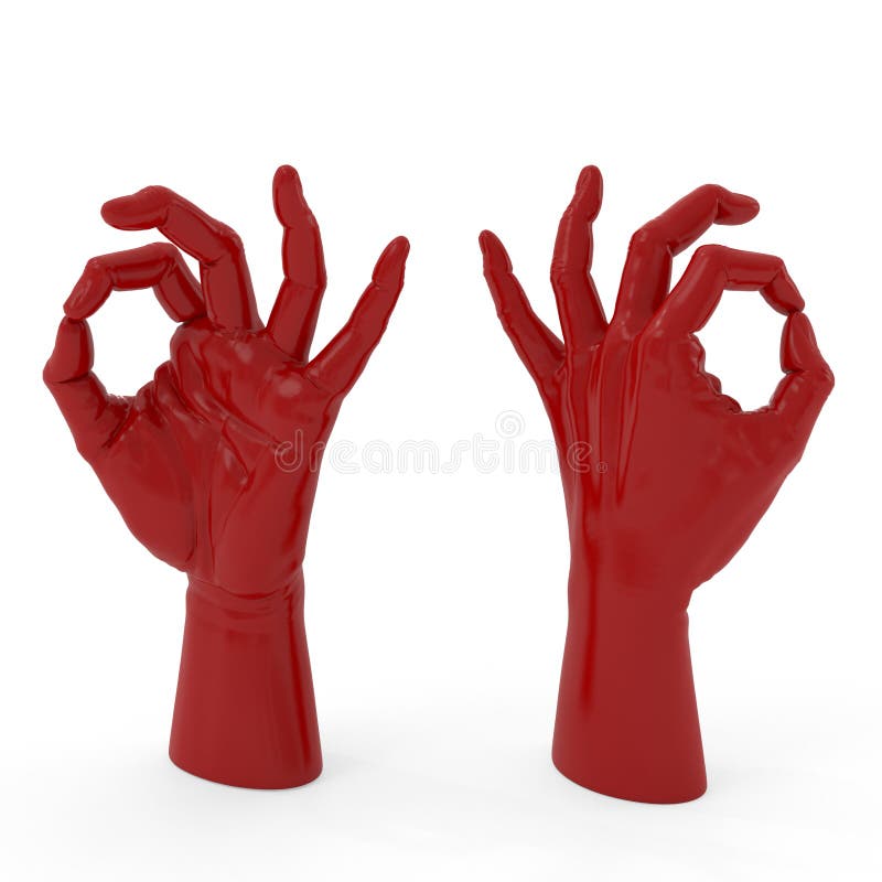 Ok hand 3d render stock illustration. Illustration of white - 218899362