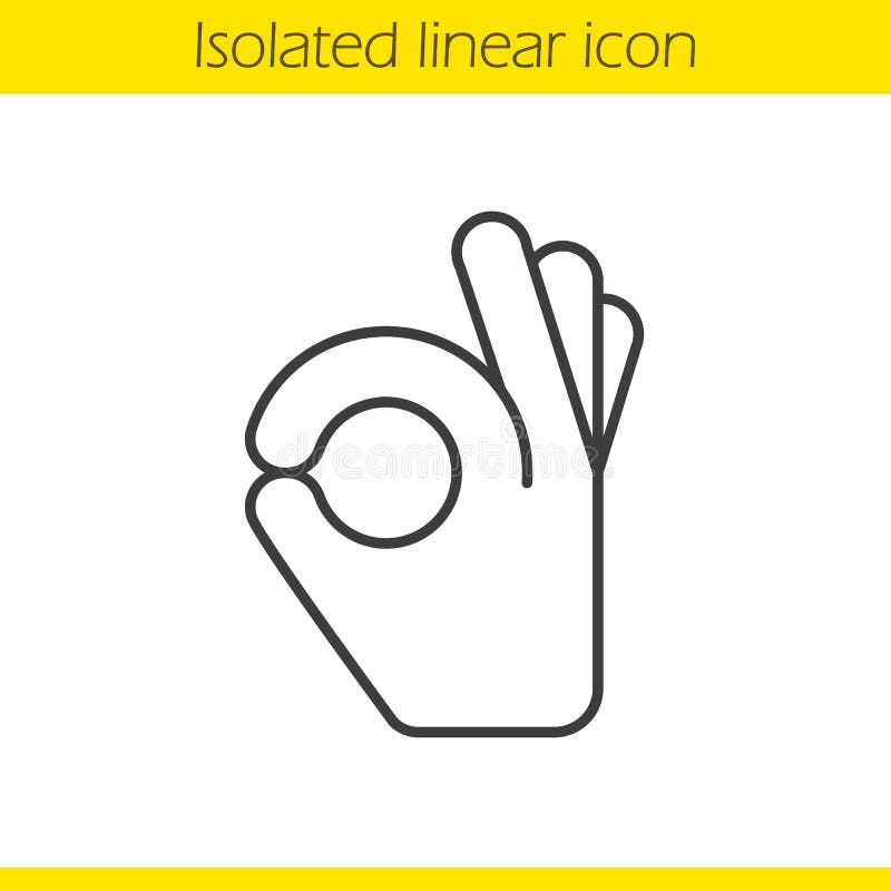 OK Hand Gesture Linear Icon Stock Vector - Illustration of items ...