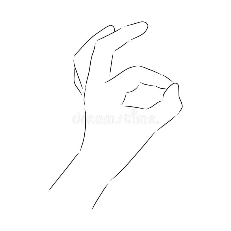 Ok hand gesture, vector stock vector. Illustration of confirm - 274110994