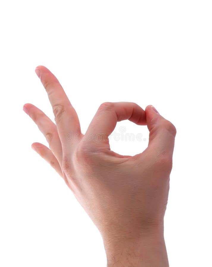 Ok Hand Sign Isolated on White Background Stock Image - Image of ...