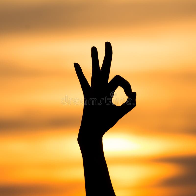 Ok hand sign silhouette stock photo. Image of fingernail - 44067894