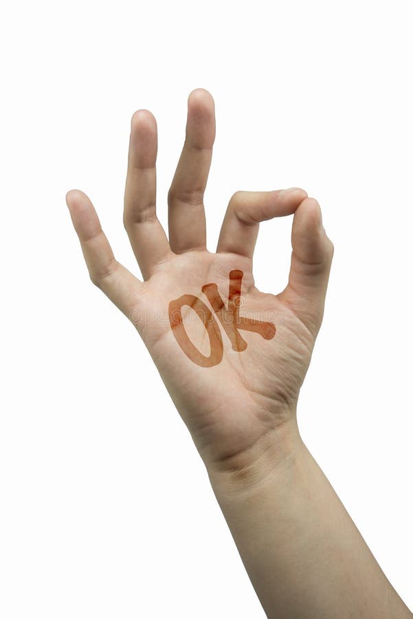 OK Hand stock photo. Image of okay, gesture, letters - 54917986