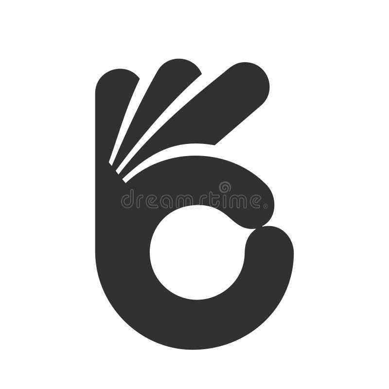 Human hand gesture Ok icon stock vector. Illustration of gesture ...