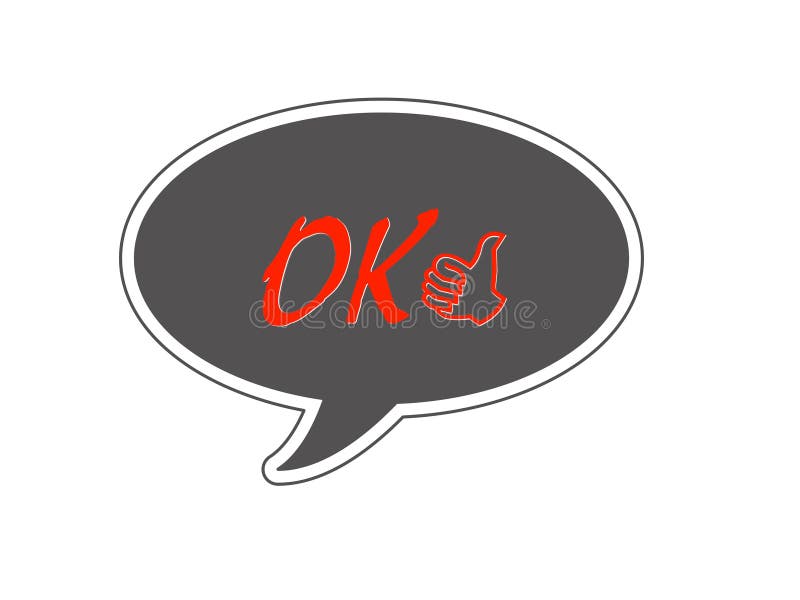Ok icon, red on black stock illustration. Illustration of black - 84370125