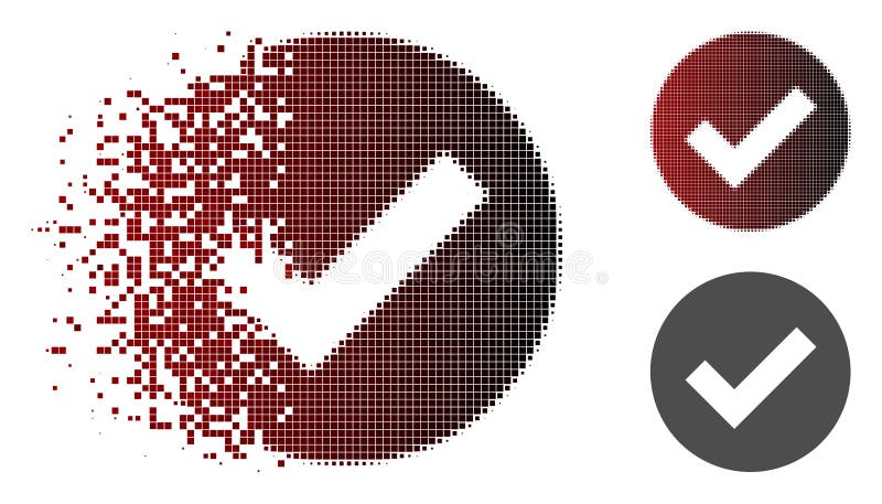 Destructed Pixelated Halftone OK Icon Stock Vector - Illustration of ...