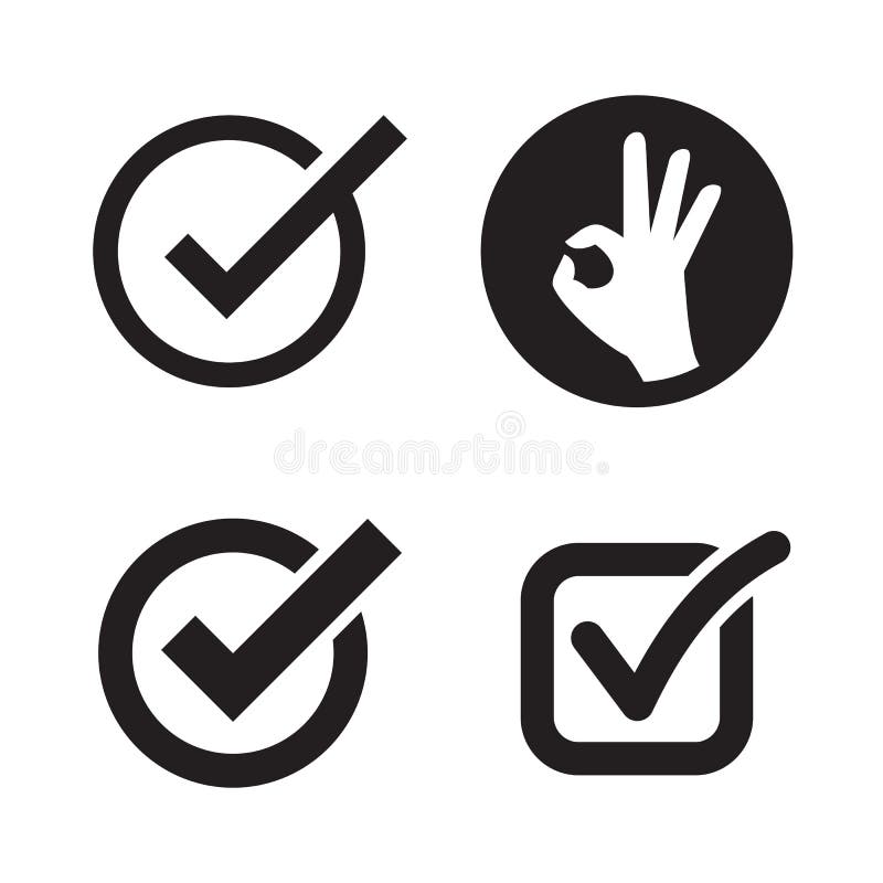 Ok icons set stock illustration. Illustration of positive - 98684178