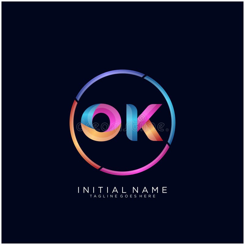 OK Letter Logo Icon Design Template Elements Stock Vector ...