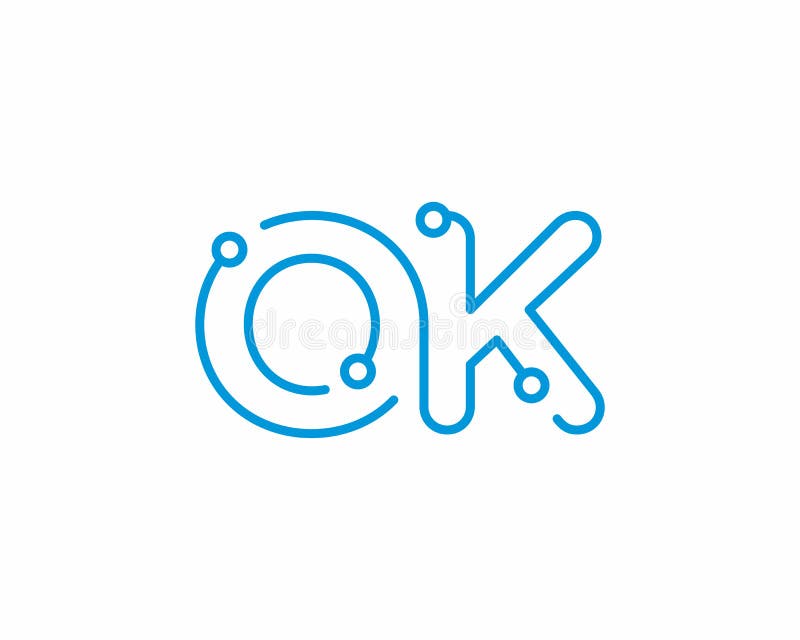 OK Letters, Electronic Circuit, Technology Logo Design Vector 001 Stock ...