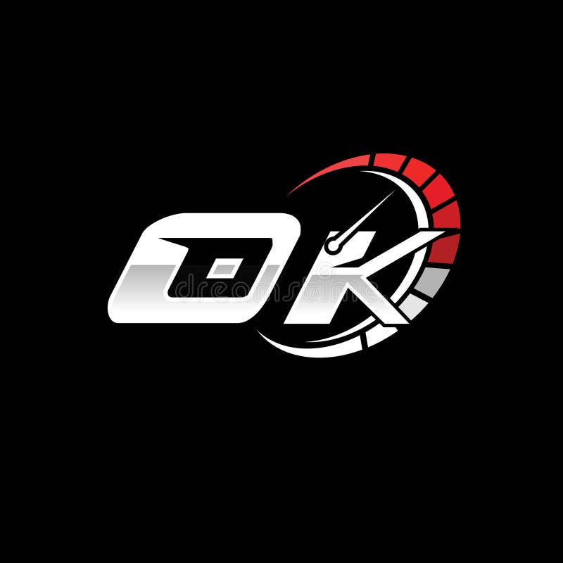 OK Logo Letter Speed Meter Racing Style Stock Vector - Illustration of ...