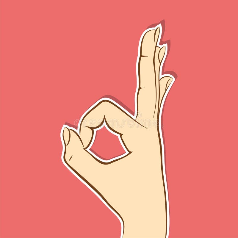 One hand say yes concept stock vector. Illustration of positive - 35787886