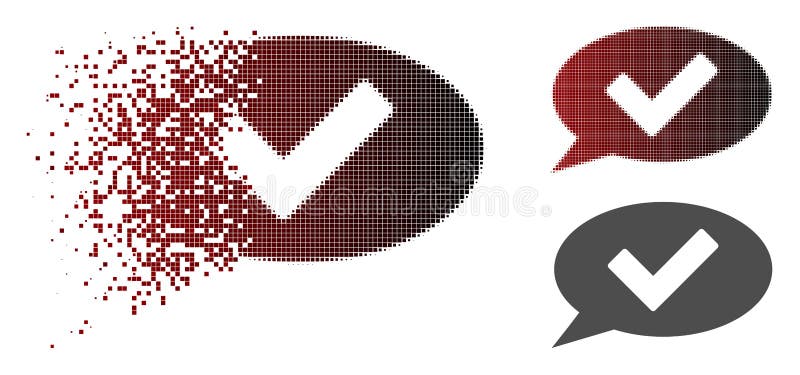 Fragmented Dot Halftone OK Message Icon Stock Vector - Illustration of ...