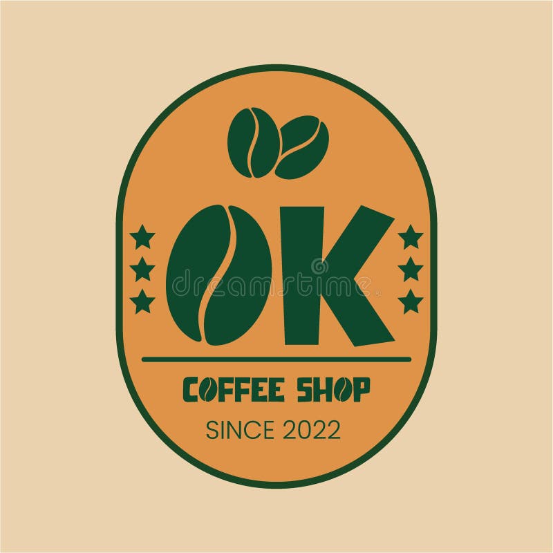 OK Modern Coffee Shop Logo Design High Quality Image Stock Vector ...