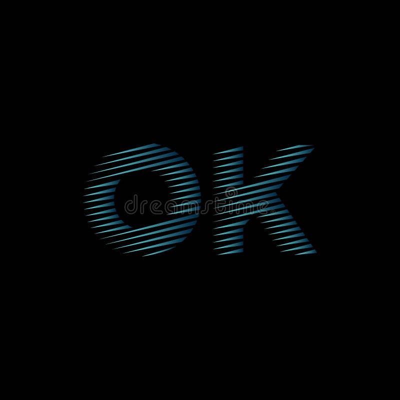 OK Monogram Lines Style Blue Light Vector Stock Vector - Illustration ...