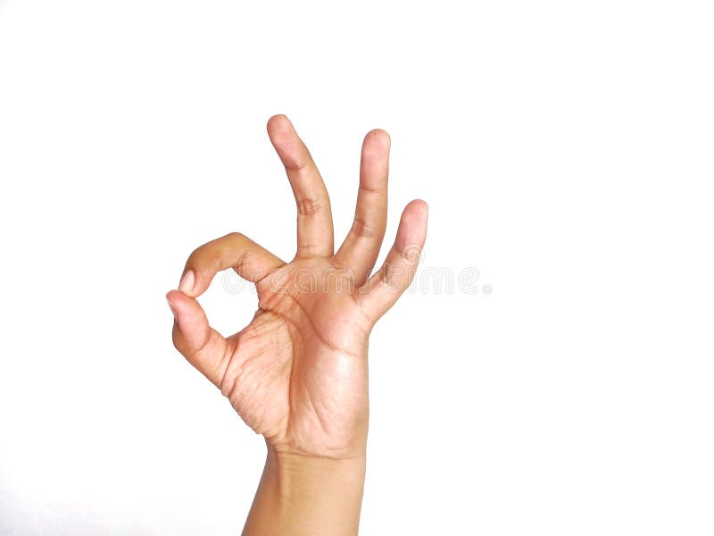 OK and Okay, Hand Gesture, Sign Isolated on White Background Stock ...