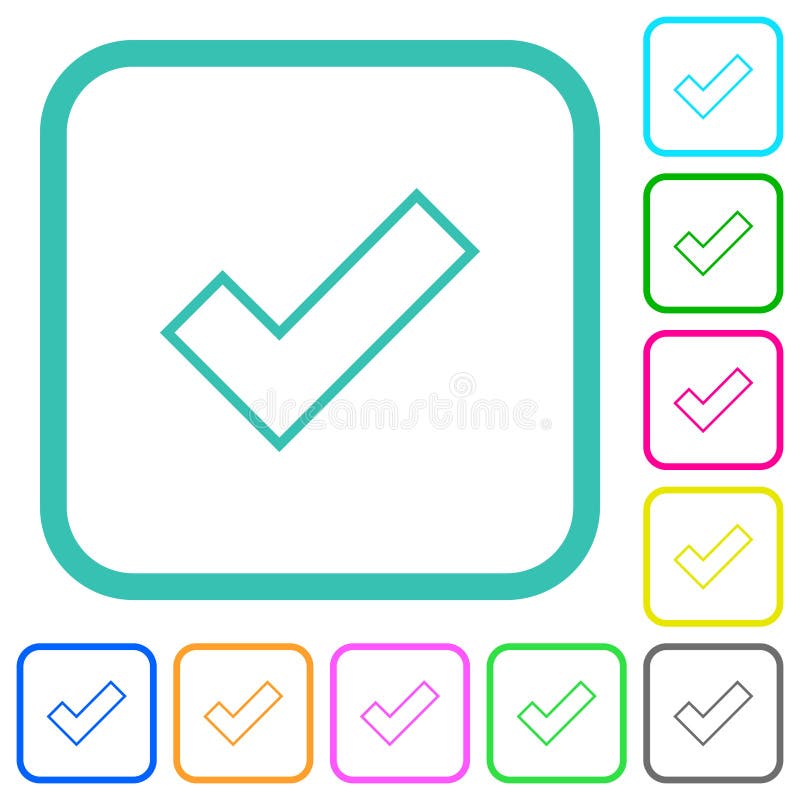 Ok Outline Vivid Colored Flat Icons Stock Vector - Illustration of ...