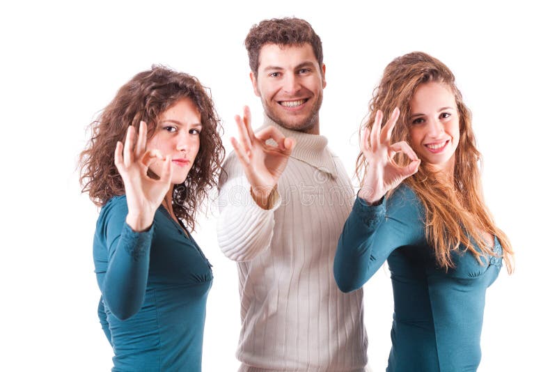 Three Young Women Showing Ok Sign Stock Photos - Free & Royalty-Free ...