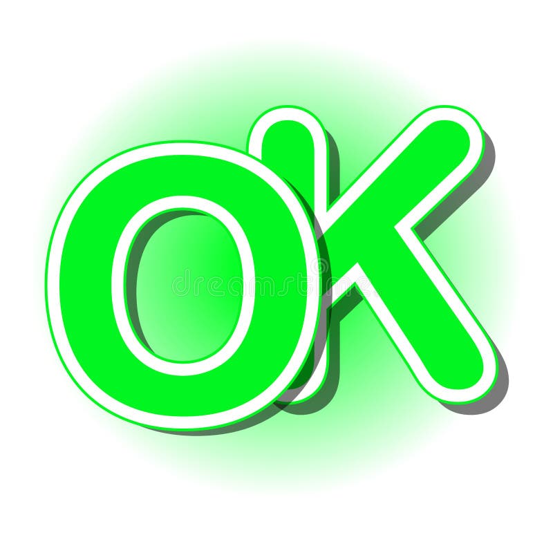Ok Sign, Consent, Stylish Sign, Approval Vector Image with a Shadow ...