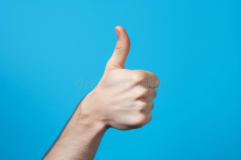 OK Sign Hand Gesture on Blue Background Stock Illustration ...